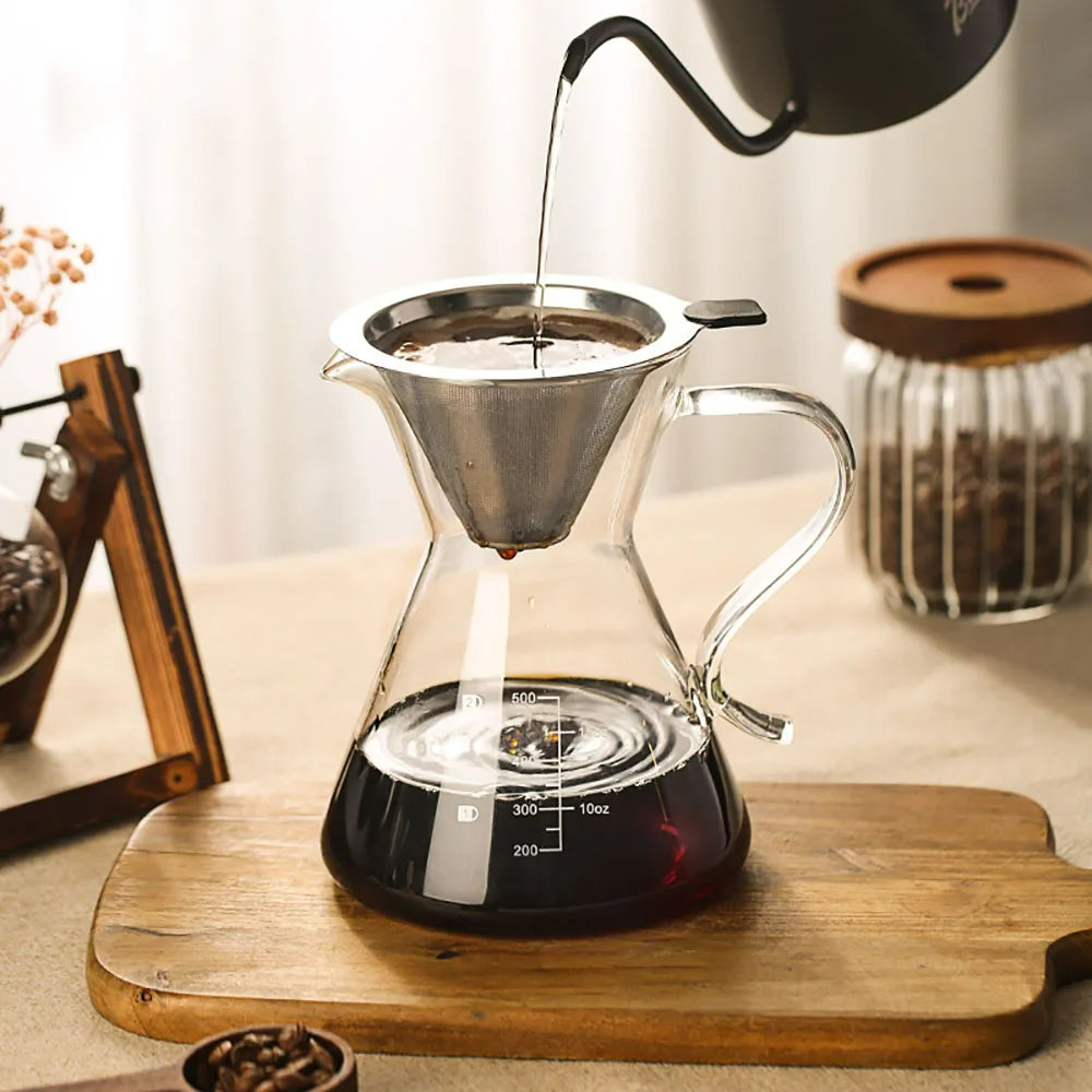 Cafetière Manuelle en Verre Avec Filtre Entonnoir | C&T