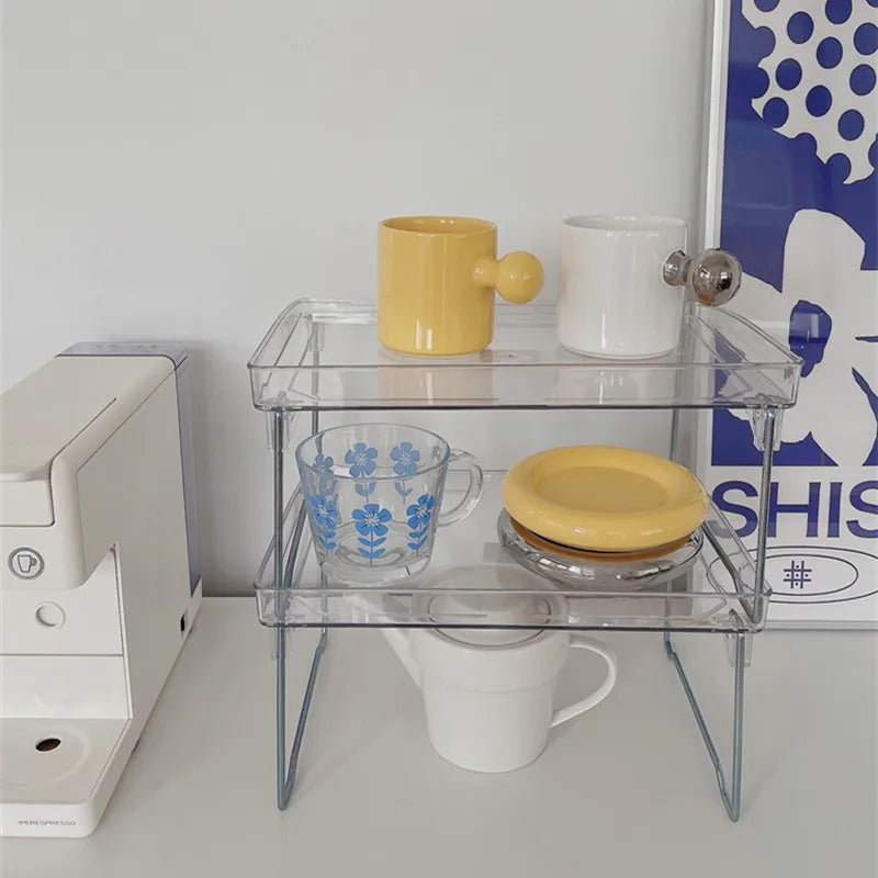 Meuble pour Machine à Café Transparent et Pliable