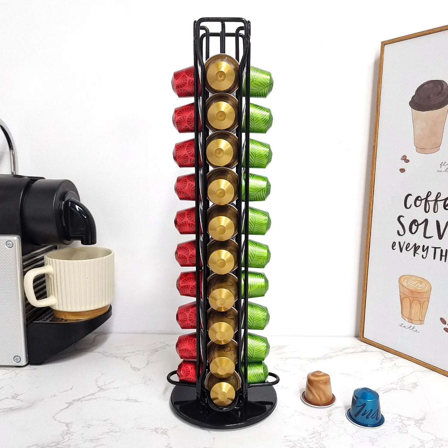 Range Dosette Nespresso Rotatif en Acier Inxoydable