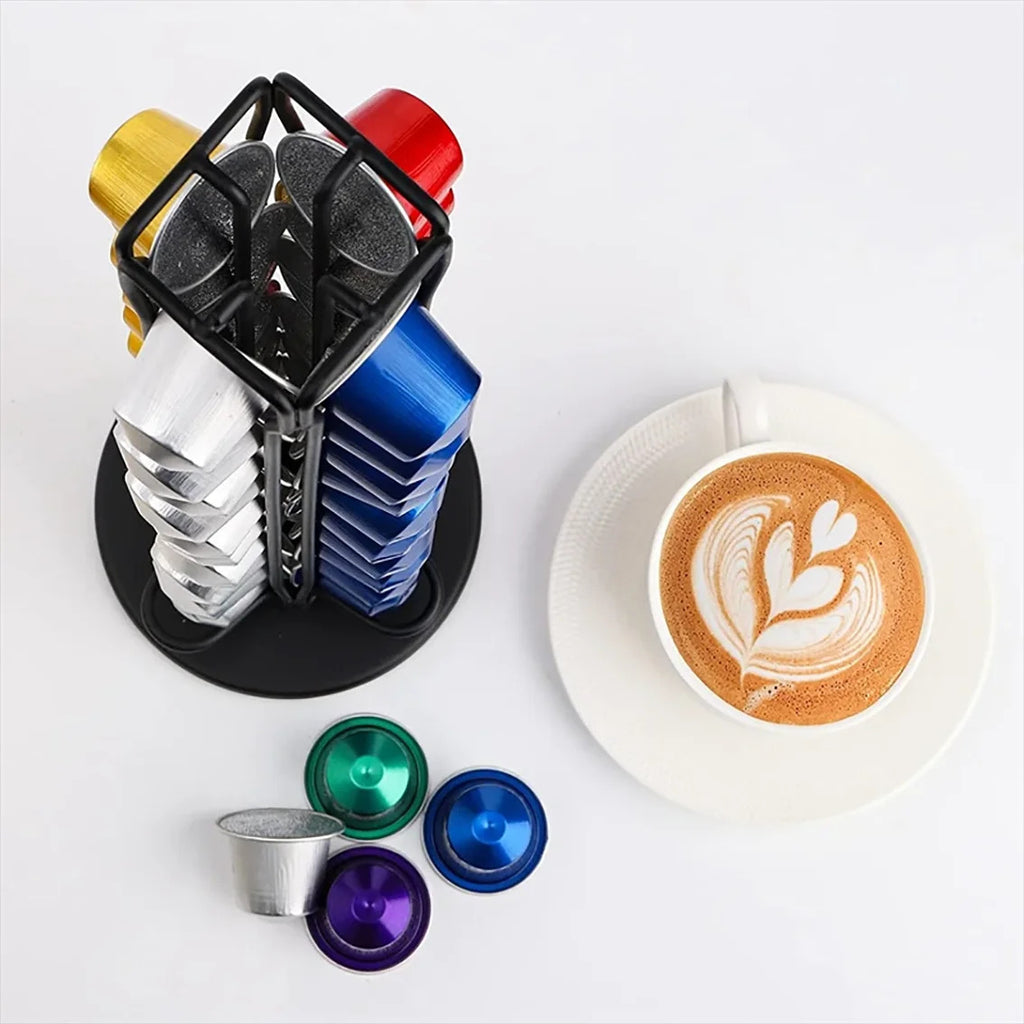 Range Dosette Nespresso Rotatif en Acier Inxoydable