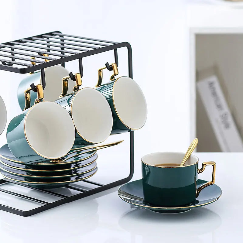 Tasse à Café avec Support en Céramique et Élégante