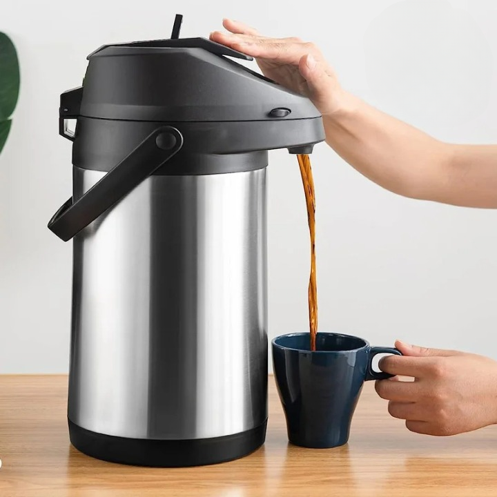 Thermos à Pompe avec Poignée Pression – Cafetiere & Tradition